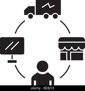 Dropshipping, drop Ship, Logistik vektor Symbol Leitung, Zeichen ...