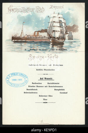 Abendessen (im Besitz) NORDDEUTSCHER LLOYD BREMEN (AT) SS Konigin LUISE ...