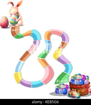 Cartoon Ostern Spiel Puzzle mit Lösung. Vector Illustration mit ...
