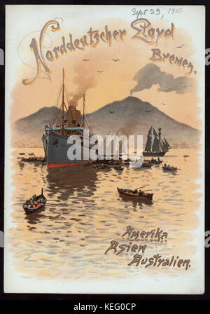Abendessen (von) NORDEUTSCHER LLOYD BREMEN (at) EN ROUTE AN BORD DER SS ...