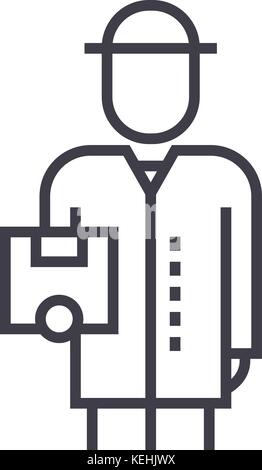 Symbol "Lieferung Mann Postbote Kurier Post Strichmännchen Piktogramm ...