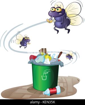 Müll-Objekte cartoon Illustration Satz Vektor Abbildung - Bild ...