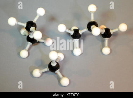 Methan, Ethan, Propan. Molekül Kugel-und-Stick Modelle und chemischen ...