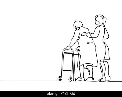 Großmutter, alte Frau, Rentner, Senior flachbild Color Line Symbol ...