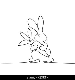 Bunny rabbit Symbol. Abstract Gliederung Kaninchen. Hand gezeichnet ...