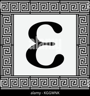 Epsilon griechischen Buchstaben Epsilon-Symbol, Symbol, schwarz ...