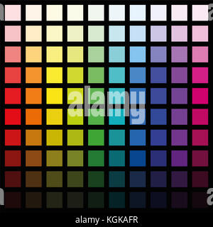 Farbspektrum Chart mit hundert verschiedene Farben in verschiedenen ...