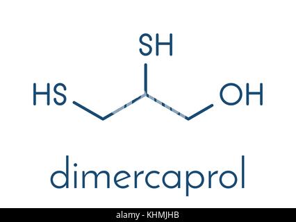 Dimercaprol, BAL, British Anti-Lewisite, C3H8OS2, Molekül. Es ist ...