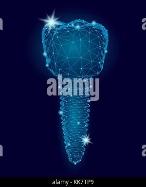 Zahn gesund und medizinische Zahnimplantat Symbol, einfache Stempel ...