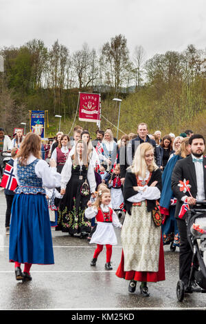 VERDAL, Norwegen - 17. MAI 2017: Nationalfeiertag in Norwegen. Die ...