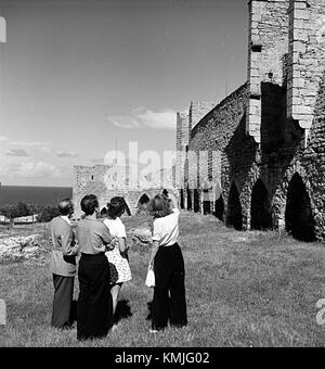 Die Visby Ringmur in Gotland, Schweden, ist eine mittelalterliche Mauer ...