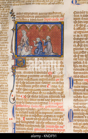 Dieses Bifolium, ein mittelalterliches Manuskript, enthält die ...