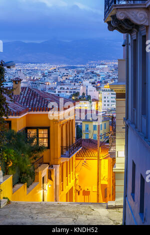 Architektur in der Plaka, der Altstadt von Athen, Griechenland ...
