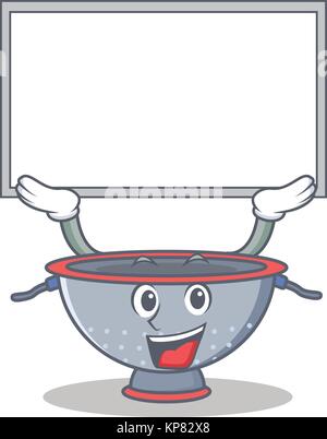 Mit Vorzeichen Sieb utensil Charakter Cartoon Stock-Vektorgrafik - Alamy