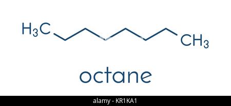 Oktan Kohlenwasserstoff Molekül. Komponente (Benzin). Stilisierte ...
