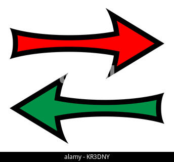 Satz von zwei Weg Richtung Pfeile im flachen Stil. Vector Illustration ...