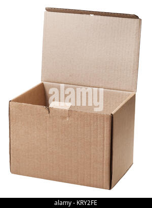 Offene Kartons. Verpackungsmaterial. Objekt isoliert auf weißem ...