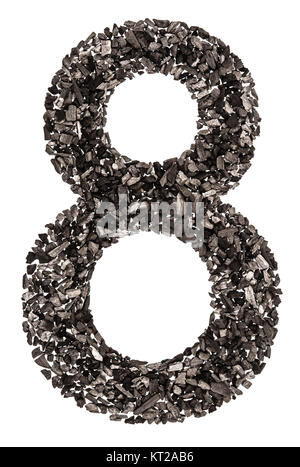 Arabische Zahl 8, acht, von den weißen Blüten der Kamille, auf weißem ...