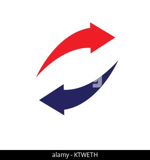 Satz von zwei Weg Richtung Pfeile im flachen Stil. Vector Illustration ...