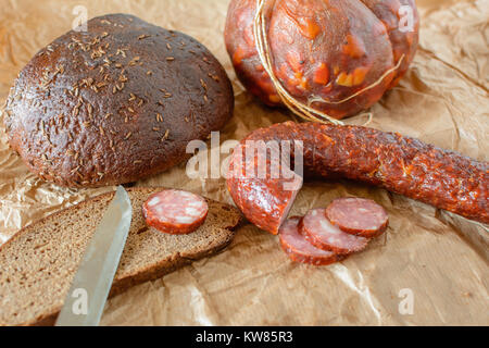 Kindziuk - traditionelle litauische Wurst Stockfotografie - Alamy
