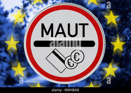 Deutsche Verkehrszeichen: Mautstraße Stockfotografie - Alamy
