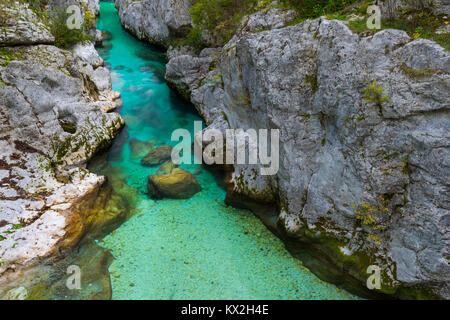 Große Soca Schlucht, der Fluss Soca, lepena Tal, die Julischen Alpen ...