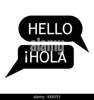 Hola spanisch Wort Übersetzung von Hallo Hallo Gruß, Hola Typografie ...