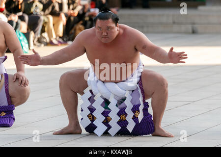 Tokio, Japan. 9 Jan, 2018. Ehemalige Sumo-ringer Hokutoumi Nobuyoshi ...