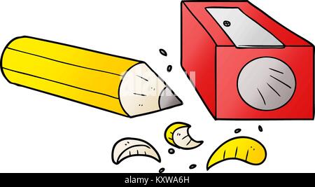 Bleistift-Spitzer-Cartoon-doodle Vektor Abbildung - Bild: 104138305 - Alamy