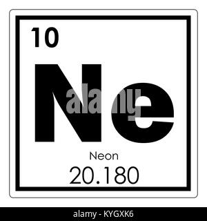 Neon chemische Element Periodensystem Wissenschaft Symbol Stockfoto ...