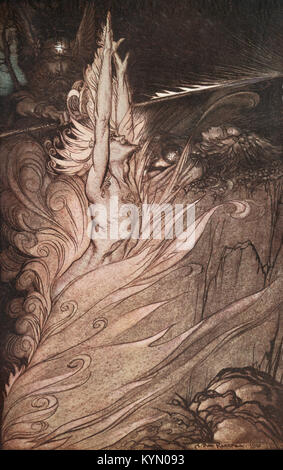 Wotan: "erscheinen, flackernde Feuer, Encircle Rock mit deiner Flamme ...