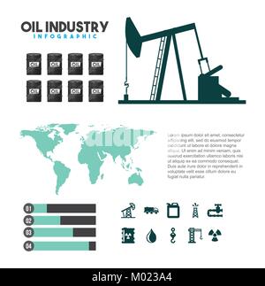 Infografik zum Prozess der Ölraffinerie. Rohöl-Raffination ...