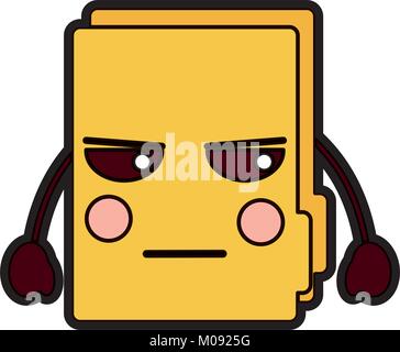 Vektor cartoon Ordner Symbol Dokument im Comic-stil. Archivieren von ...