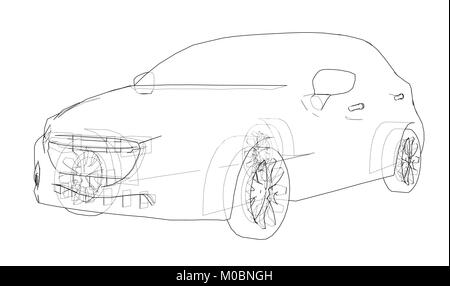 Auto Umrisse zeichnen. Vektor Stock-Vektorgrafik - Alamy