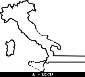 Karte von Italien-Symbol, Umriss-Stil Vektor Abbildung - Bild ...