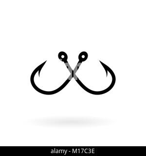 Angeln haken Zeichen Symbol. Fischer anpacken Symbol Stockfotografie ...