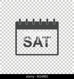 Samstag Kalender Seite Piktogramm icon. Einfache flache Piktogramm für ...
