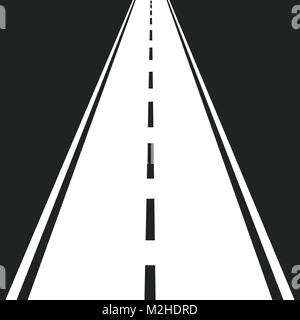 Gerade Straße mit weißen Abzeichen Vector Illustration. Autobahn Straße ...