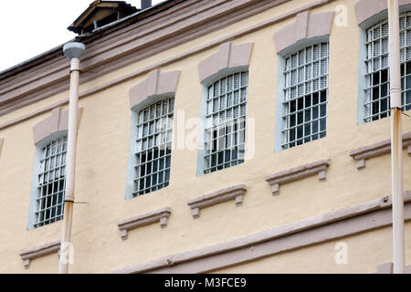Wache Käfig auf das Gefängnis Wand, Alcatraz Island, San Francisco ...