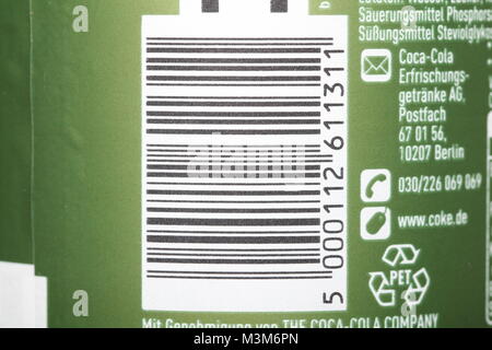 Barcode Leben einer Coca Cola Flasche Stockfotografie - Alamy