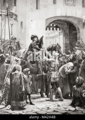 Johanna von Orléans (Jeanne d ' Arc: c.1412-1431). Detail aus einem ...