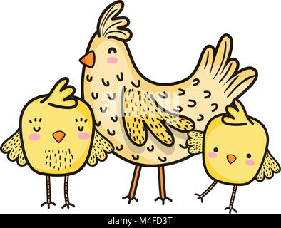 Abbildung Bauernhof Huhn Henne Cartoon Hahn Hahn Comics Kunst Comic ...