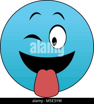 Emoji Mit herausgestreckter Zunge Stock-Vektorgrafik - Alamy