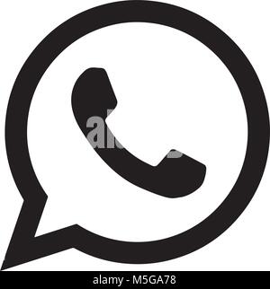 Silhouette anrufen Zeichen Telefon Symbol Stock-Vektorgrafik - Alamy
