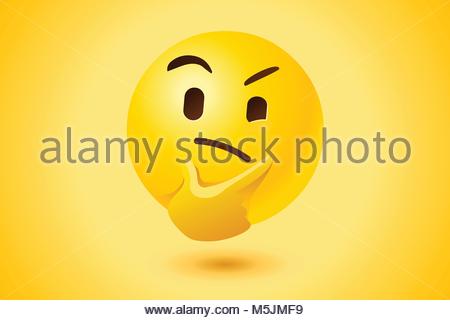 Nachdenklich emoji Gesicht Symbol Vektor Abbildung - Bild: 167574589 ...