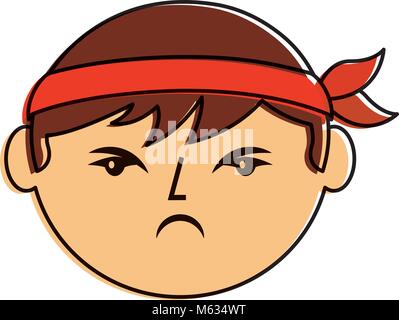 Cartoon Gesicht angry Chinese Stock-Vektorgrafik - Alamy