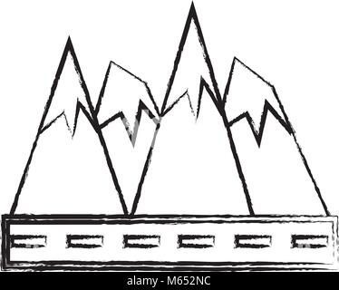 Straße und Alpen Gipfel Symbol Stock-Vektorgrafik - Alamy