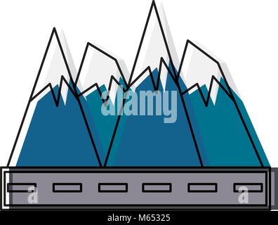 Straße und Alpen Gipfel Symbol Stock-Vektorgrafik - Alamy