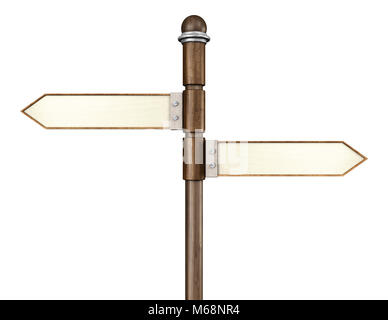 Straßenschild mit Pfeilen. Zwei verschiedene Richtungen. Konzept der ...