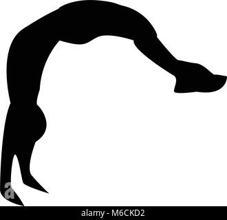 Backflip Symbol auf weißem Hintergrund mit grauen Rahmen, Zeichen und ...